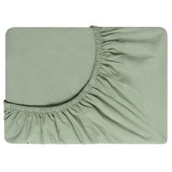 Eucalyptus Cotton Sage Cot Fitted Sheet by Little Gem – Cottonbox Pty Ltd