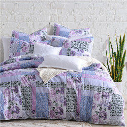 Bessie Lilac Quilted Quilt Cover Set by Logan & Mason – Cottonbox Pty Ltd